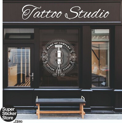 Tattoo Shop Studio Window Sticker Wall Decal Vinyl Art Logo Advertising ...
