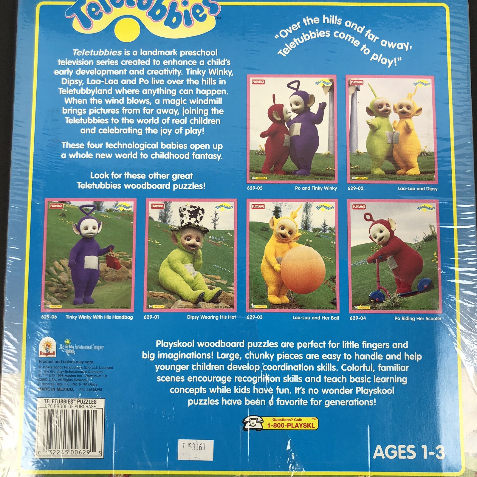 Vintage TELETUBBIES Laa Laa & Her Ball Playskool Wood Board Frame Tray ...