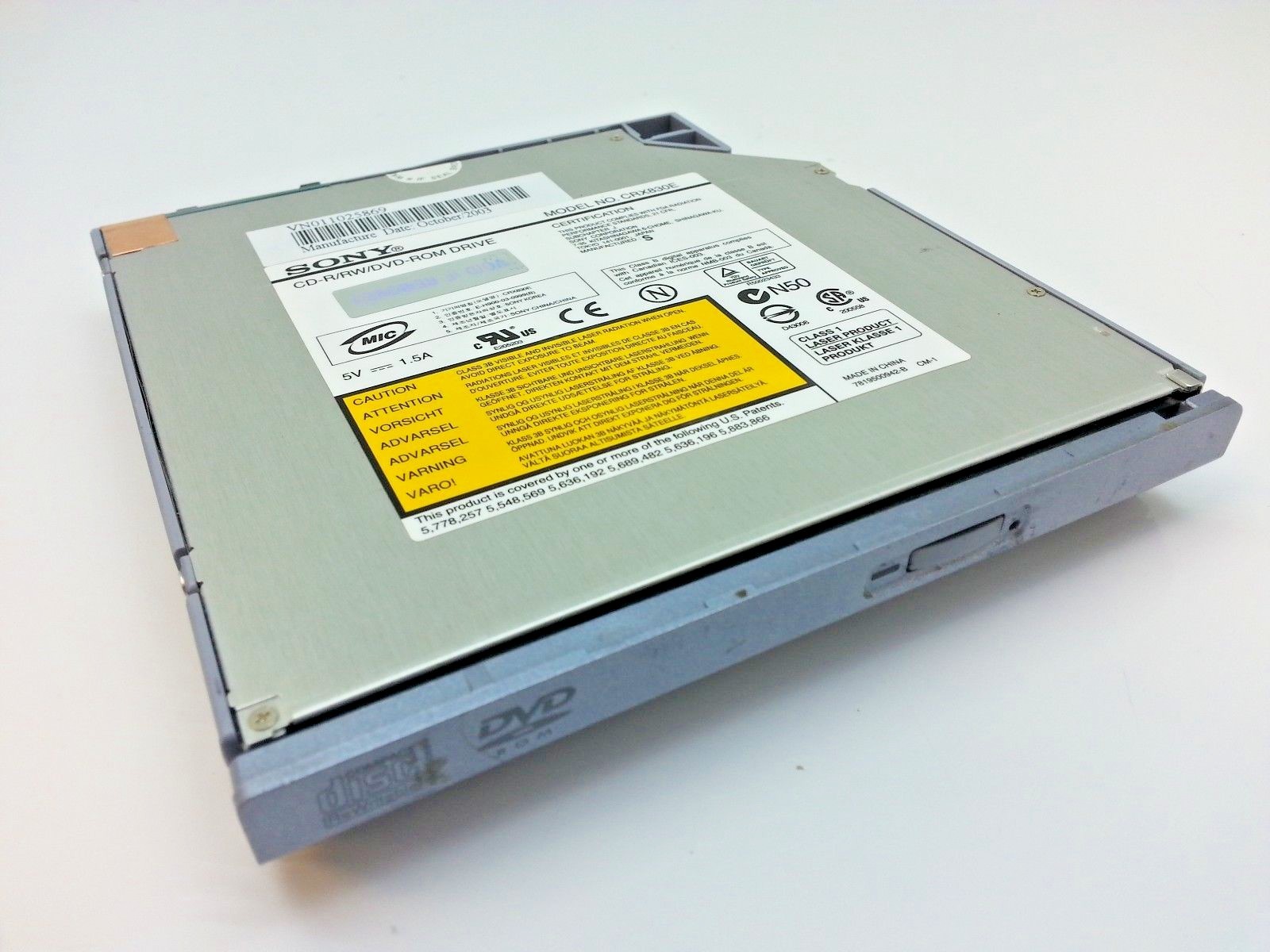 Sony Vaio Series PCGA-RDVGT2 CD-RW DVD-Rom Combo Drive Model CRX830E ...
