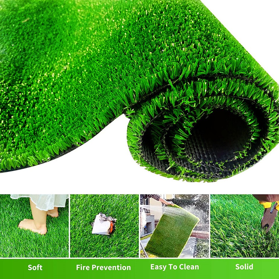 (2pcs)8x6.6FT Artificial Grass Mat Carpet Fake Synthetic Garden ...