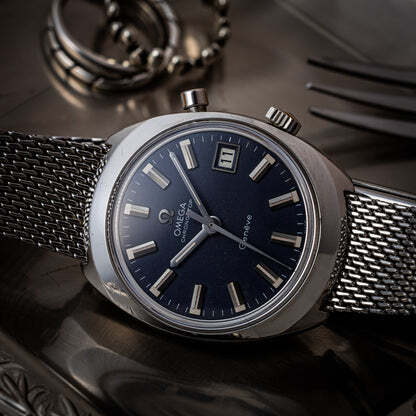 omega Chronostop 1969's 160.009 Navy Dial watch men TO186438 | eBay