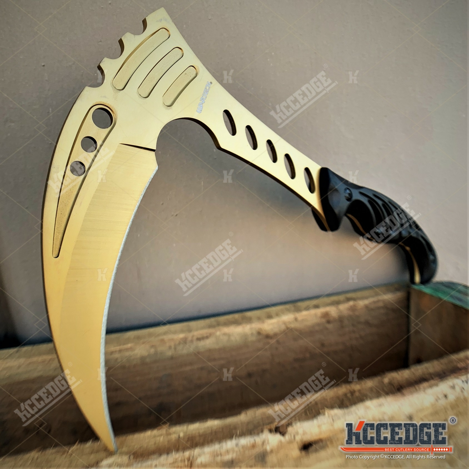 12" Tactical Scythe Fixed Blade Knife Full Tang 7" Blade Hunting Knife ...