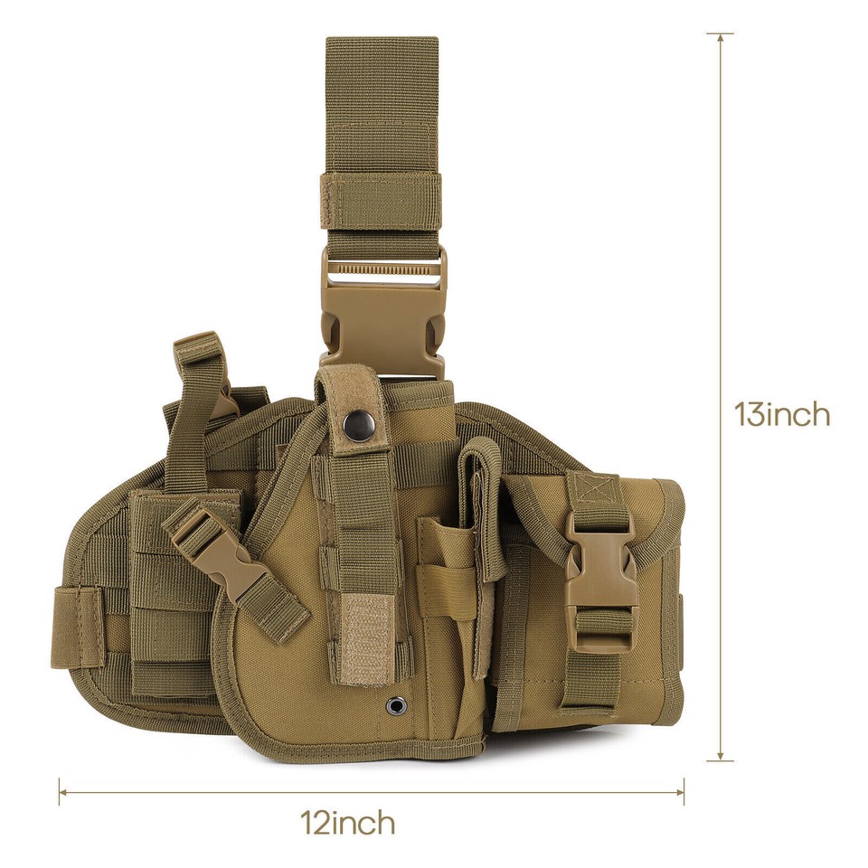 Military Drop Leg Holster Tactical Thigh Pistol Gun Pouch Right Hand ...