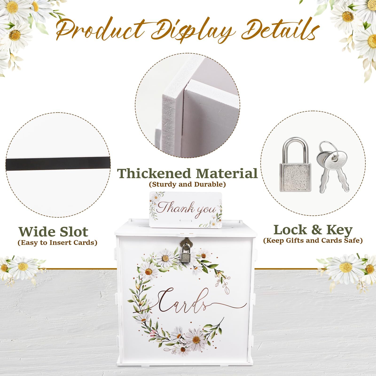 White Wedding Card Box with Lock PVC Gift Card Box for Wedding ...