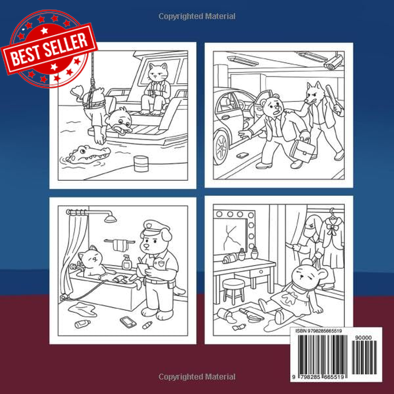 Crime Scene: a Cozy Crime Coloring Book for Adults and Teens – 40 Hand ...
