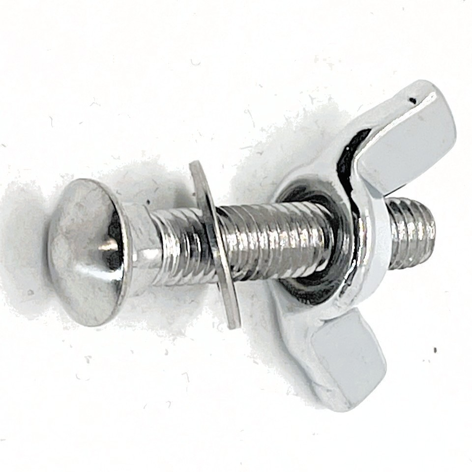 8mmX40mm (1.5") Carriage Bolt, Washer and 70s Ludwig Style Wing Nut CB8 ...