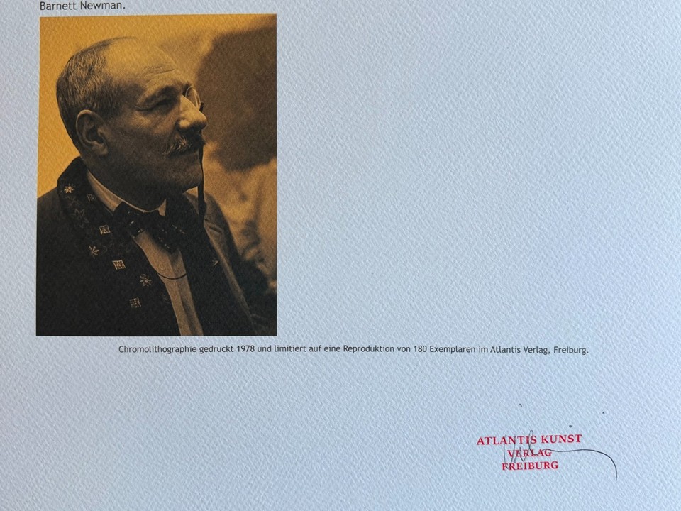 Barnett Newman Lithograph COA Original Signed Pen Numbered Pencil__ | eBay