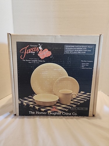 Fiestaware. 4-Piece Place Setting. Yellow New In Box | eBay