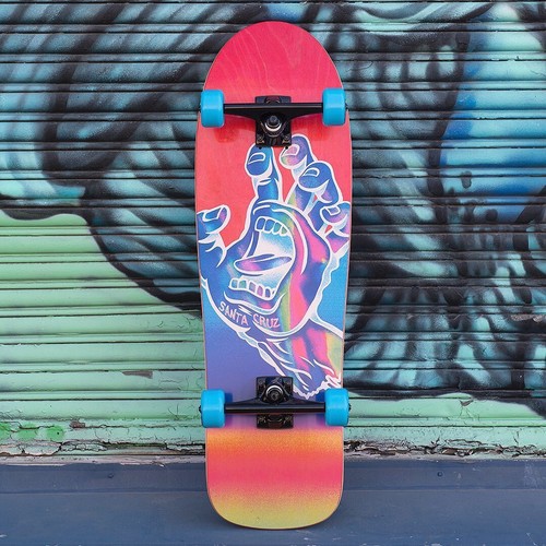 Santa Cruz Iridescent Hand 80's old school Cruiser Complete Skateboard ...