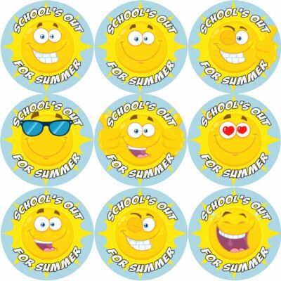 144 Schools out for Summer Sunshine End of Term Year Teacher Stickers ...