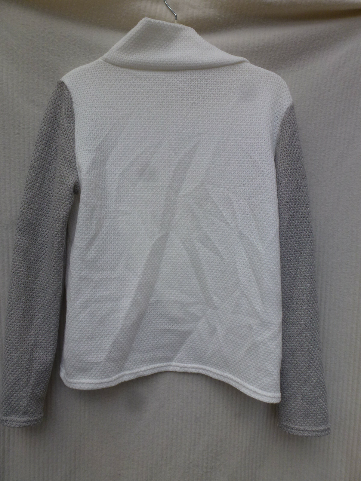 Neat Ladies Taupe & White Cotton Blend Crossover Top/Informal Jacket ...