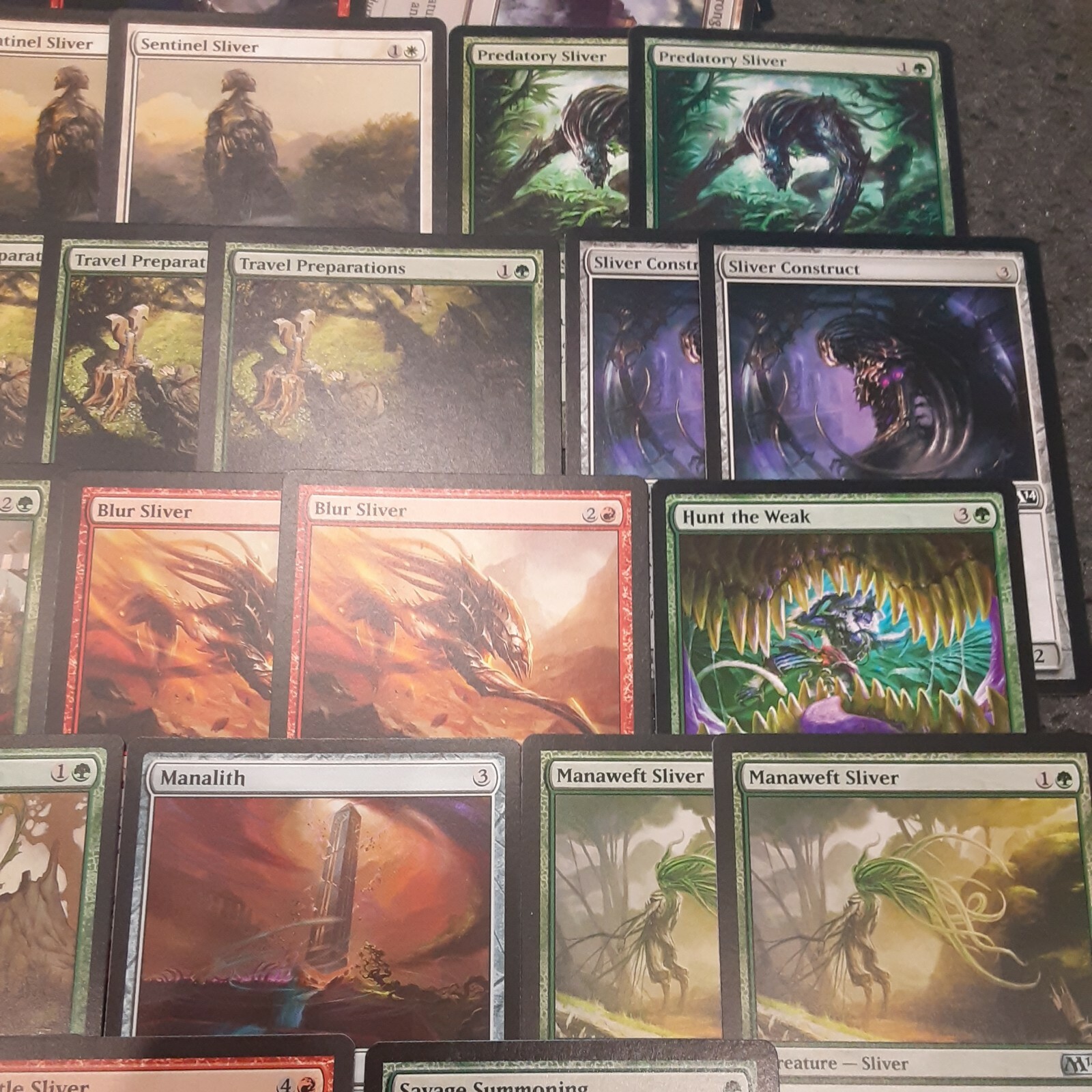 MTG Magic BONESCYTHE SLIVER DECK Battle Steelform Manaweft M14 Custom ...