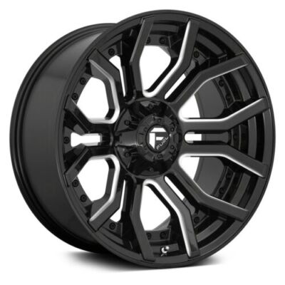 4-Fuel D711 Rage 20x10 5x5"/5x5.5" -18mm Black/Milled Wheels Rims 20 ...