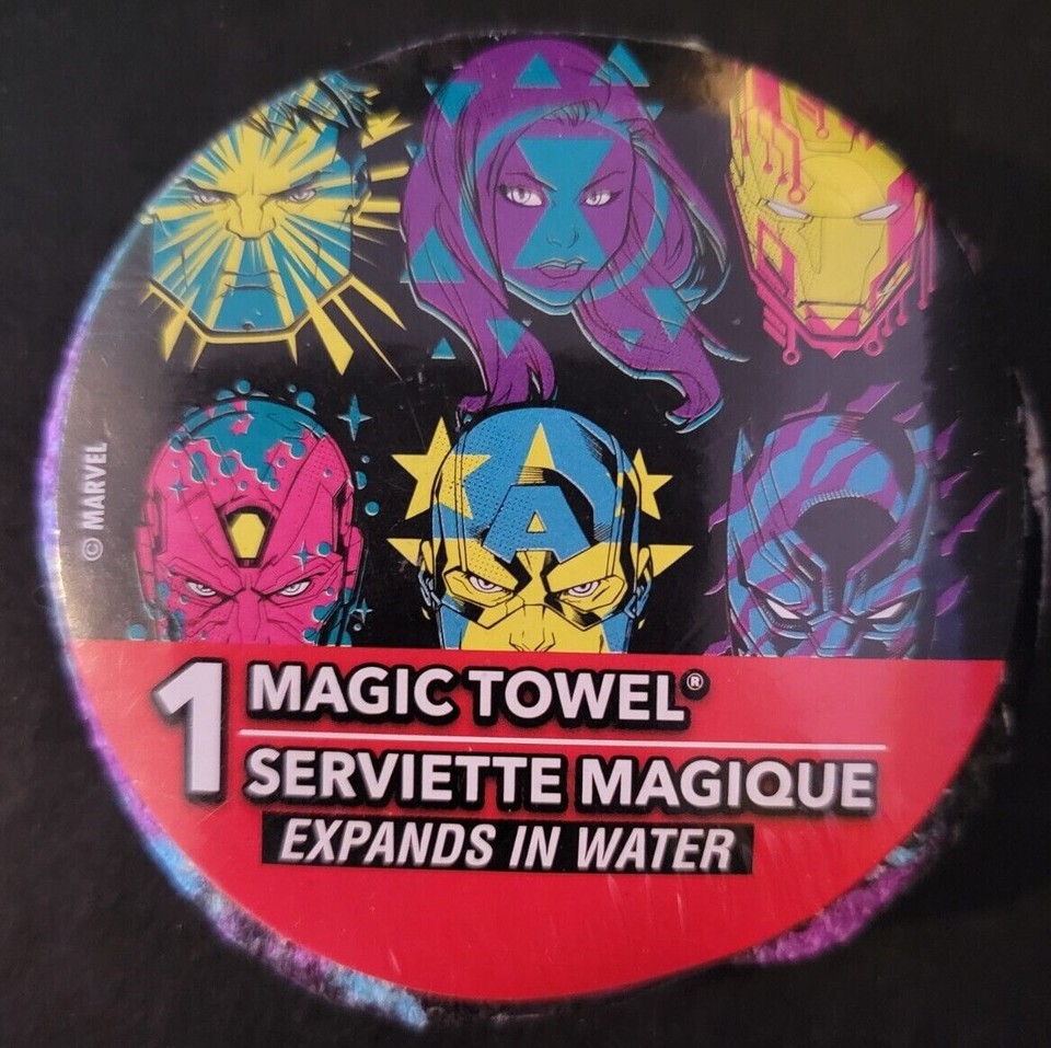 Peachtree Magic Towels Expands In Water, Assorted Characters MARVEL, DC ...