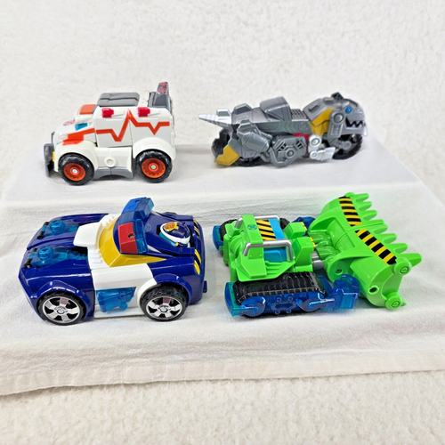 Transformers Playskool Rescue Bots Lot of 4 Dinobot Grimlock Boulder ...
