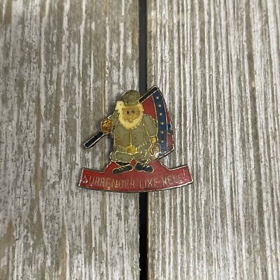 Vintage “Surrender Like Hell” Soldier with Flag Enamel Lapel Pin | eBay