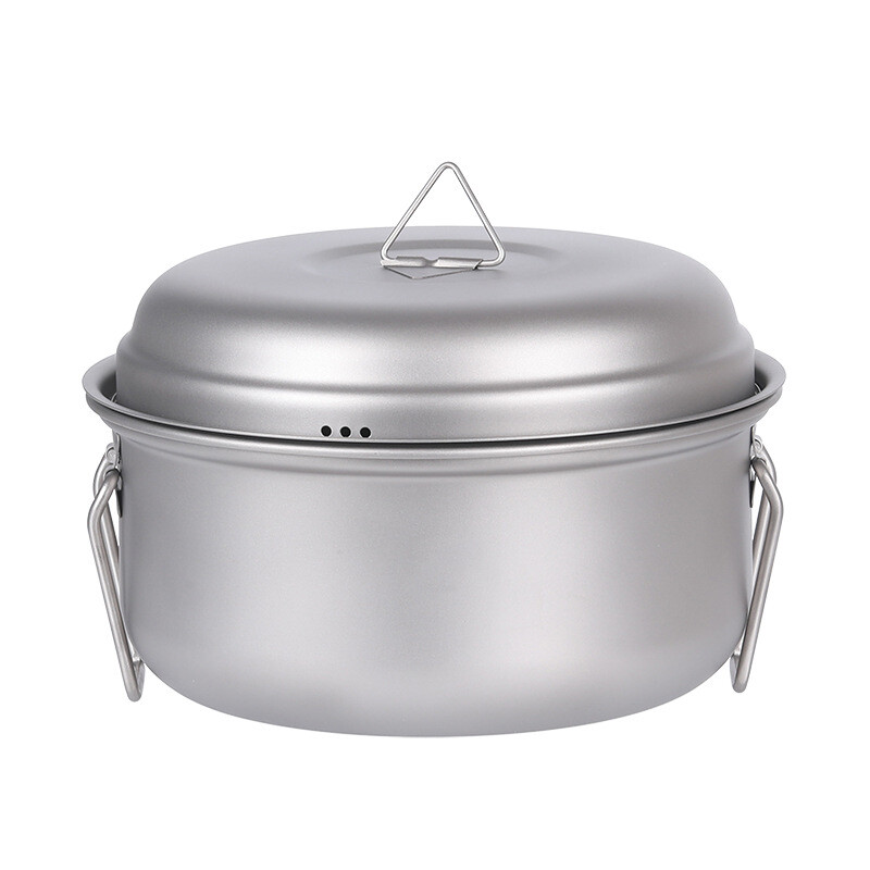 Outdoor Titanium Steamer Tableware Soup Pot Portable Camping Large ...
