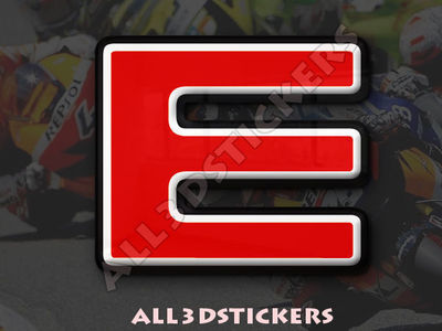3D Stickers Resin Domed LETTER E - Color Red - 100 mm(4 inches ...