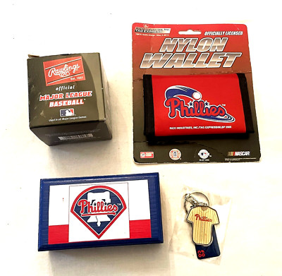 NFL Phillies Wooden Box Wally Joyner Signed Baseball Los Angeles Angels ...