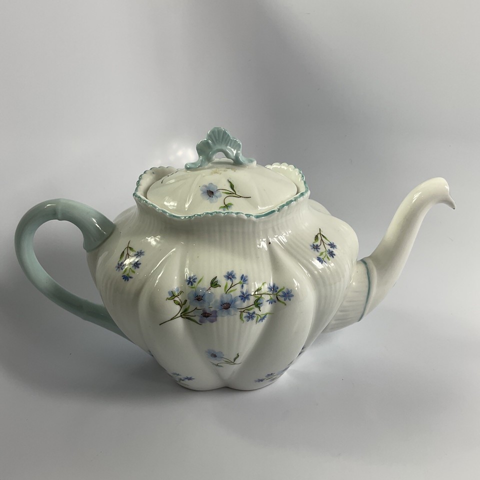 SHELLEY BLUE ROCK DAINTY SHAPE BONE CHINA #13591 LARGE TEAPOT & LID ...