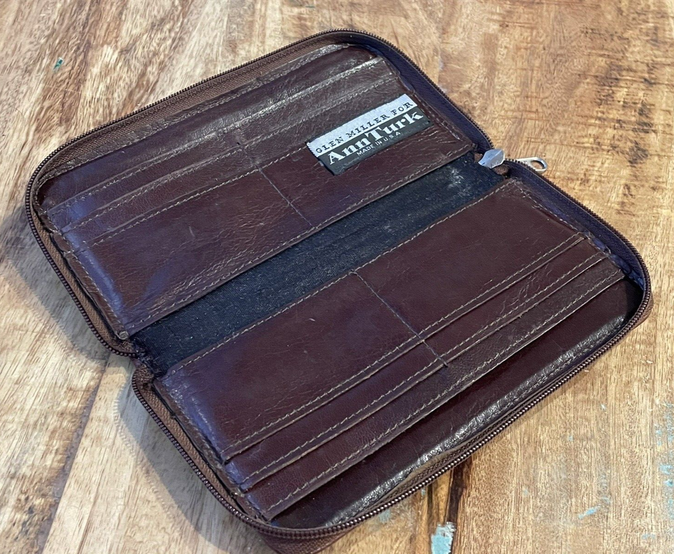 Vintage Glenn Miller for Ann Turk Leather Brown Credit Card Case USA | eBay