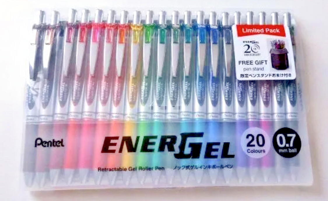 Pentel EnerGel 20th Anniversary GEL Ink Ballpoint Pen 0.5㎜ 20 Colors ...