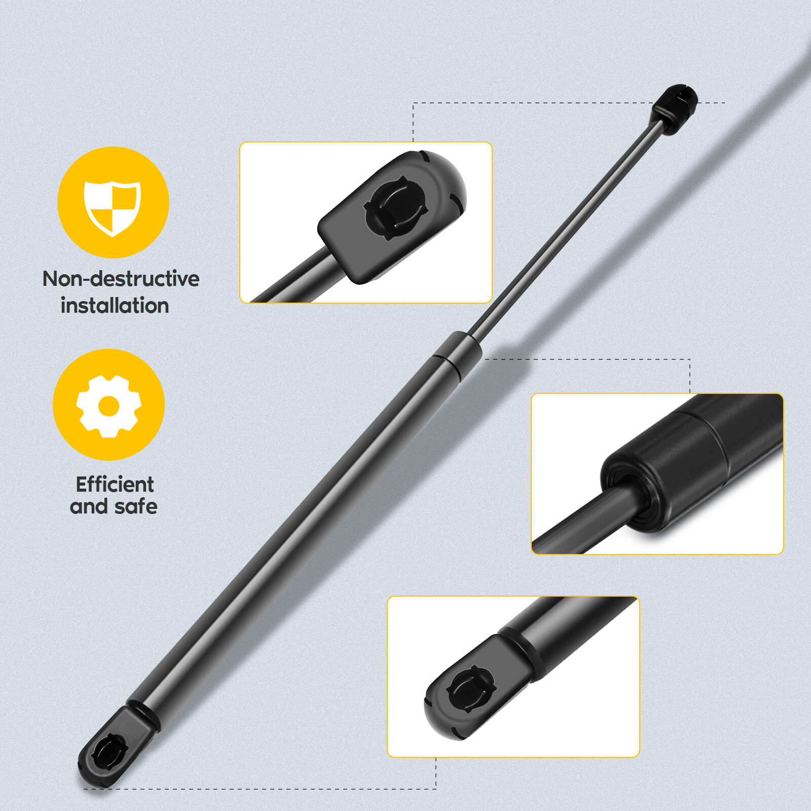 2Pcs Lift Support Cap Strut Shock Gas Spring C16-06874 Extended 17 ...