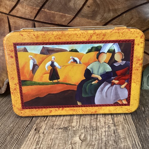 Tin solid face women harvest reaping amish Tin hinged 4 1/2 X 7 1/2” | eBay