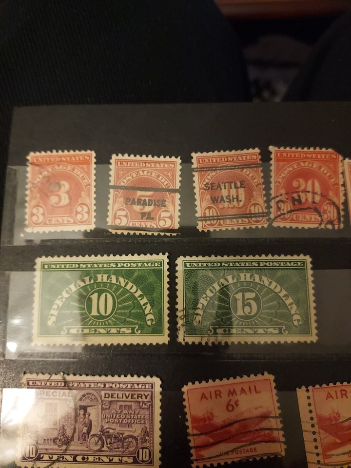 BACK of the Book US Stamps Special Delivery Air Mail Postage Due ...