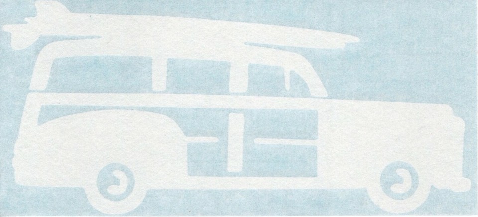 Woodie Surf Wagon - Surfer Woody Car Window Bumper Vinyl Decal Sticker ...