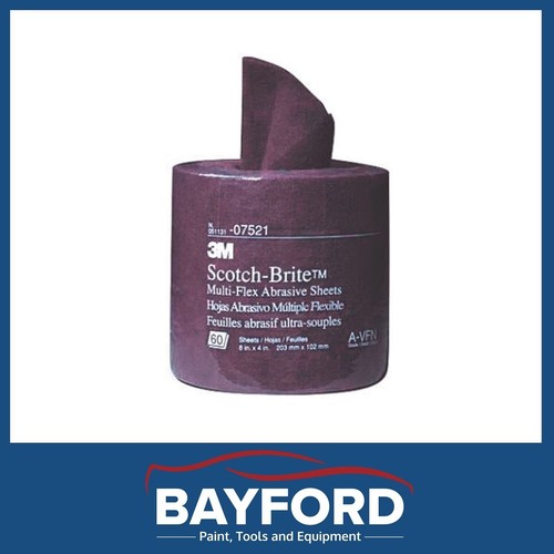 3M-7521 SCOTCH-BRITE MULTIFLEX SHEETS MAROON RED ROLL 60 SHEETS PER ...