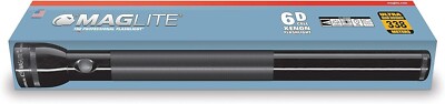 MAGLITE Xenon 6D 6 Cell D Flashlight Torch Black USA Made 338m Beam ...