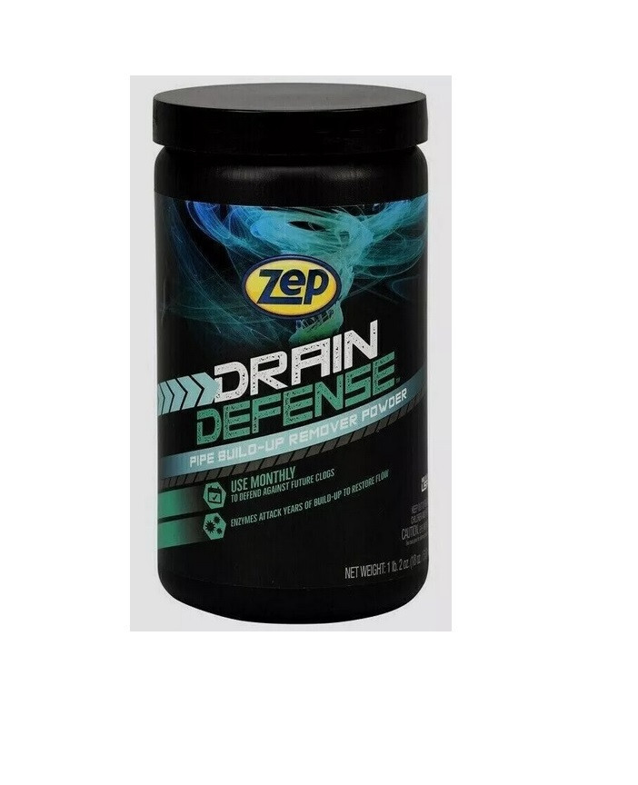 Zep DRAIN DEFENSE Pipe Build-Up Powder Remover 18oz / Septic Safe ...