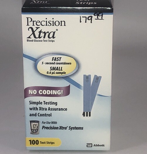 Precision Xtra Test Strips 100 Count Glucose Precision Xtra Test Strips ...