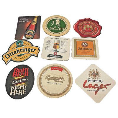 Set of (15) Vintage European Beer Coasters, Carling Bitburger Pilsner ...