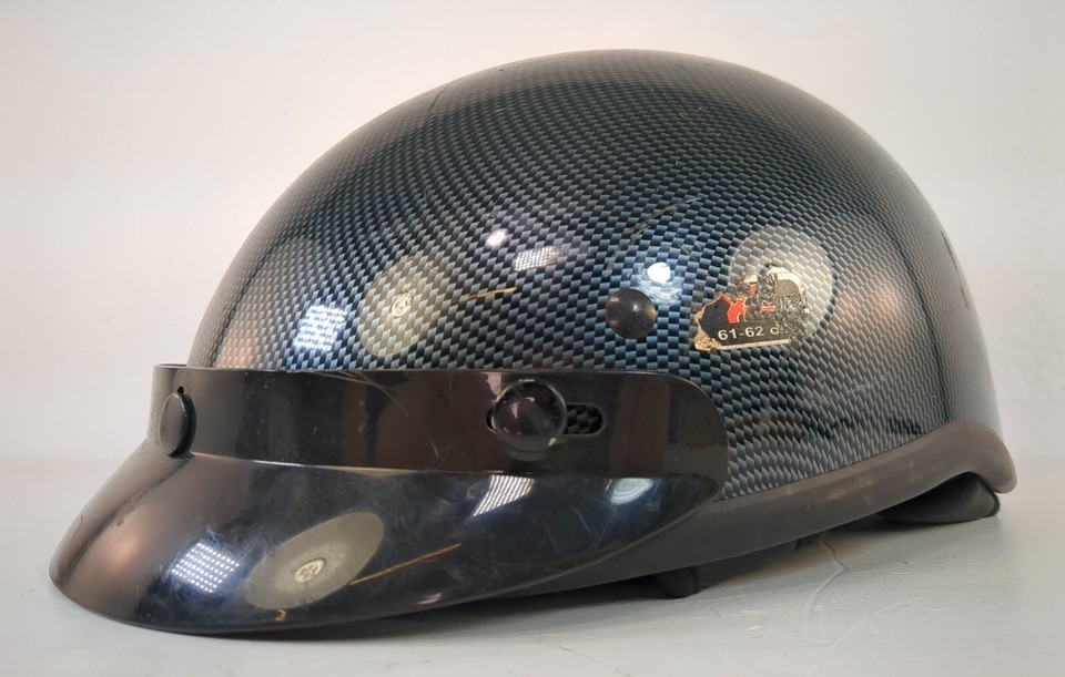 Outlaw Motorcycle Helmet T-70 DOT Size XL 61-62 Carbon Black | eBay