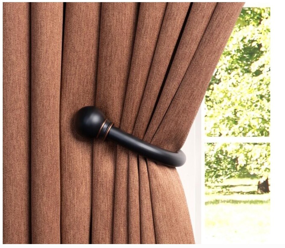 NEW Fieldcrest Luxury Drapery Curtain Holdbacks Oil Rubbed Bronze Set ...
