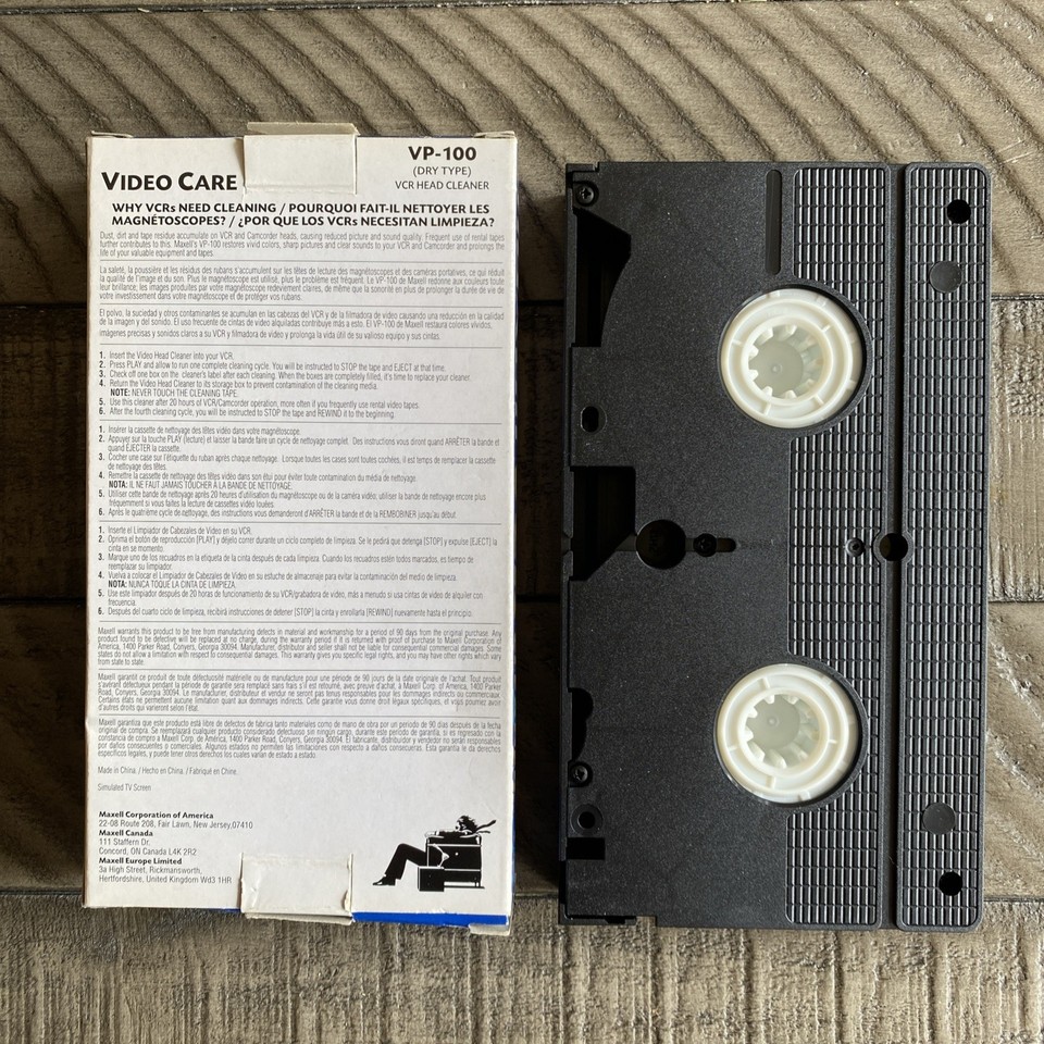 Maxell VCR Head Cleaner Camcorder Compatible VHS VP-100 25215290053| eBay