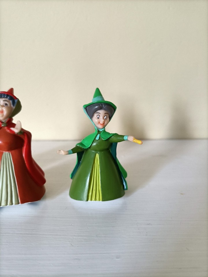 Disney Faries Sleeping Beauty Figures Cake Toppers Flaura Fauna ...