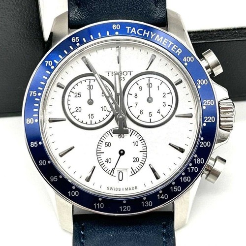 TISSOT Quartz Chronograph Tachymeter T106417A SS Leather Near Mint # ...