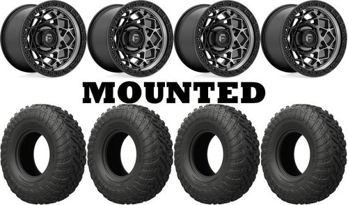 Kit 4 EFX Gripper UTV Tires 30x10-15 on Fuel Unit Gray Wheels POL | eBay