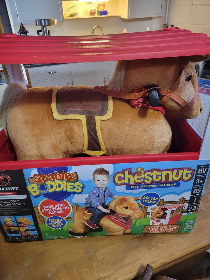 Dynacraft Stable Buddies Chestnut electric ride on horse 6 V batt ...