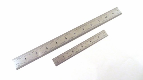 Taytools Set 6" & 12" Machinist Ruler Rule 4R (8th 16th 32th 64th ...