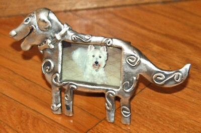 Dog shaped picture frame standing metal Ashleigh Manor | eBay