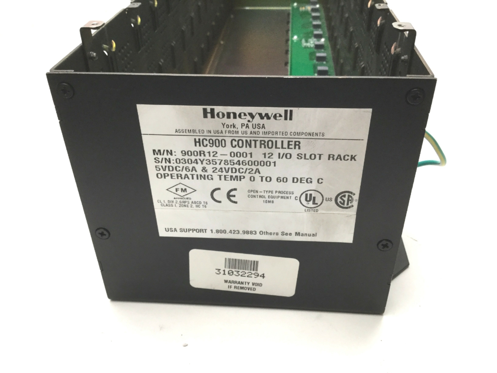 Honeywell 900R12-0001 HC900 12 I/O Slot ControlEdge PLC Rack 5VDC/24VDC ...