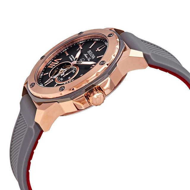 Bulova 98A228 Automatic Marine Star Men's Watch - Grey/Rose Gold for ...