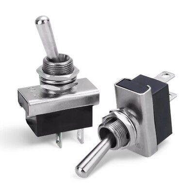 Heavy Duty Toggle Switch Single Pole Metal Flick Car Dash 25 AMP Rated ...