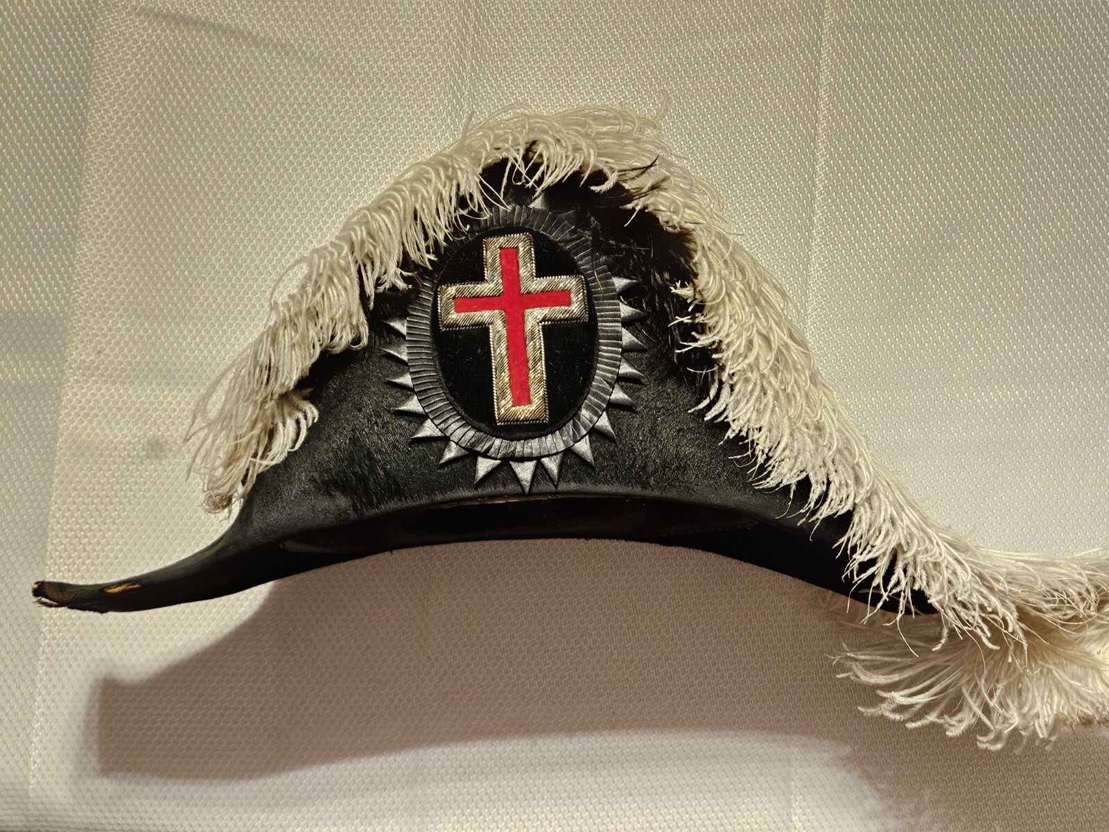 Antique 1800's Victorian Masonic Knights Templar Beaver Pelt Ostrich ...