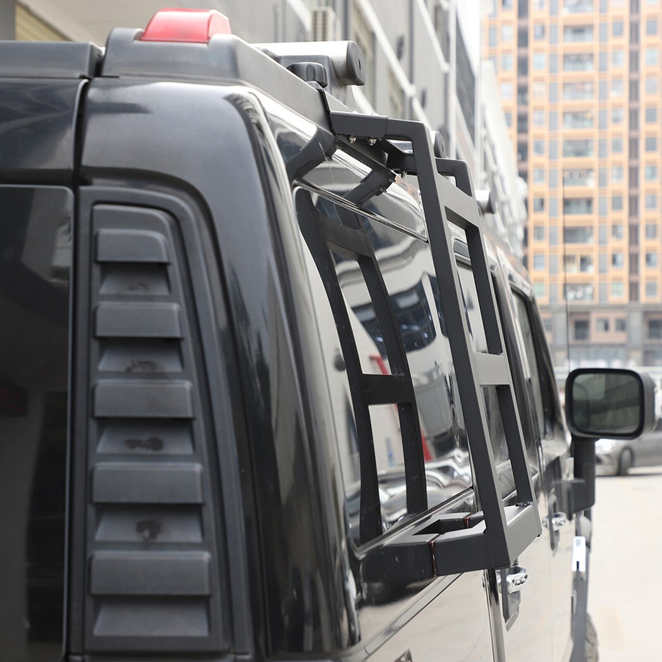 Black Rear Access Left & Right Ladder Step Roof Rack Basket For Hummer ...