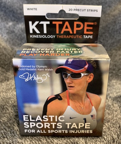 KT Tape 20 Precut Strips Kinesiology Therapeutic Tape White | eBay